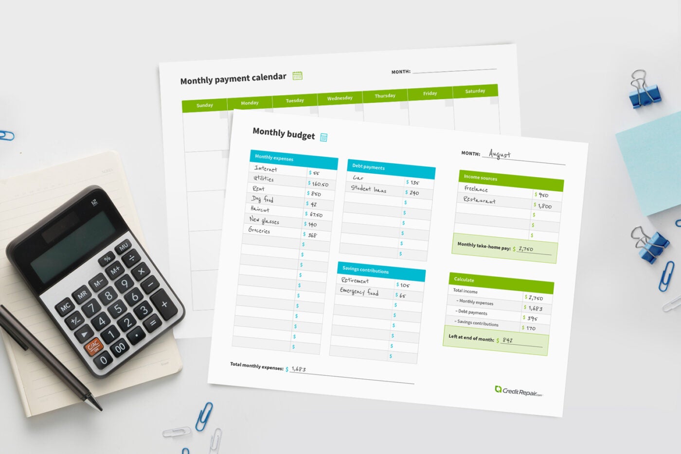 Budget Calculator for Monthly Expenses | CreditRepair.com